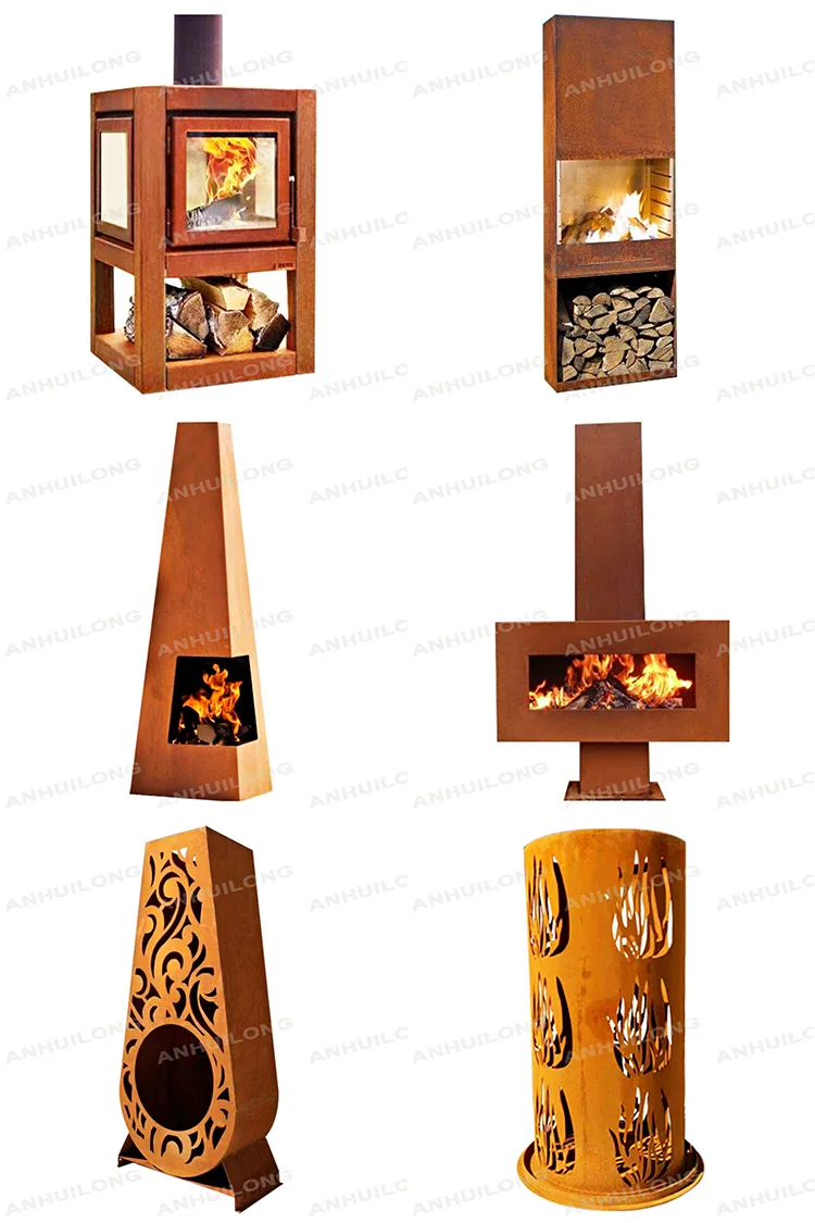 Corten Steel Outdoor Wood Burning Fireplace Fireplace Fireplaces - Buy ...