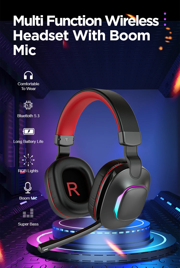 RGB Gaming Headset - OEM Manufacturer with Adjustable Mic