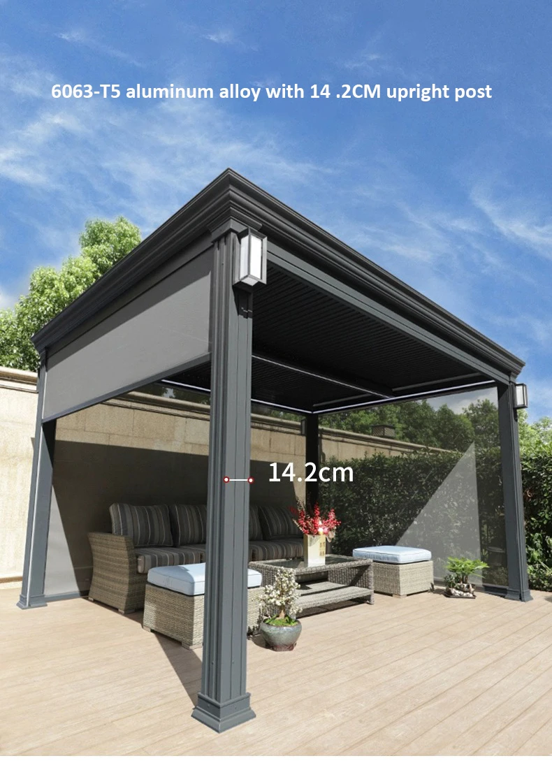 Remote Control Pergola Outdoor Gazebo Garden Bioclimatic