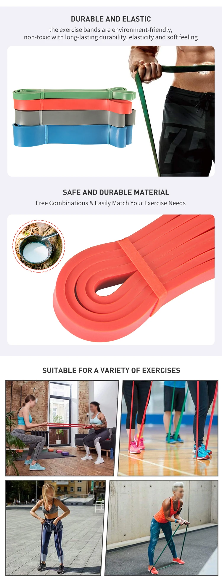 Fitness Workout Equipment - Durable Elastic Bands