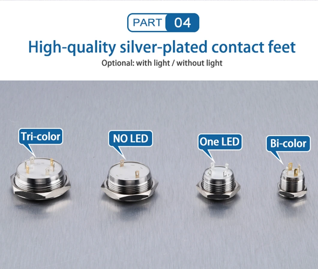 ABILKEEN 22mm Ultra-Thin Type Self-Reset Metal Push Button Switch with ...