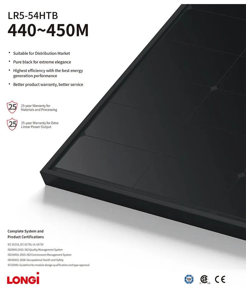 Longi Solar 108 Cell 450w Mono Pv Module Lr5-54htb440~450m Different ...