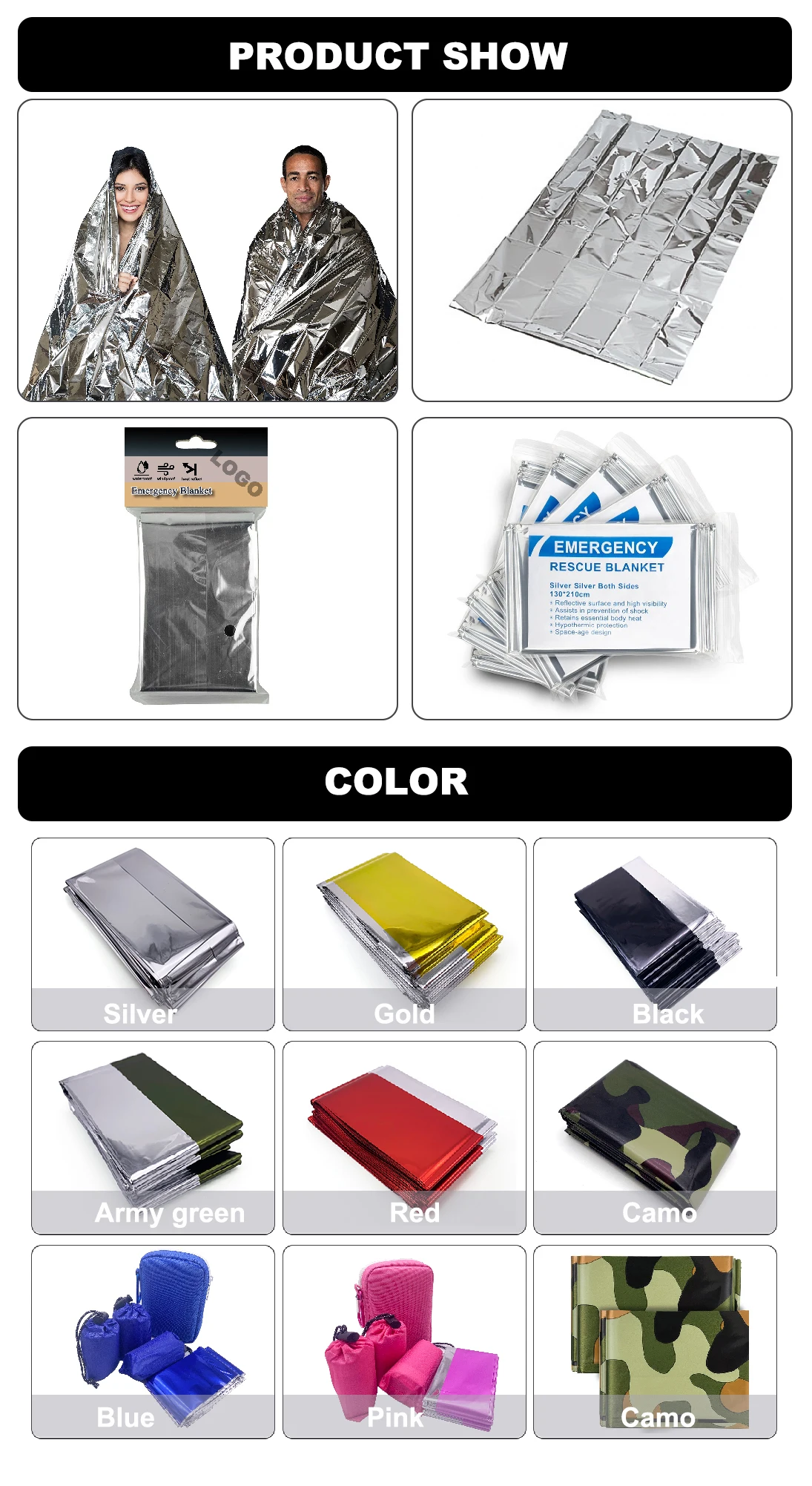 First Aid Kit Thermal Emergency Space Survival Blanket - Buy Emergency ...