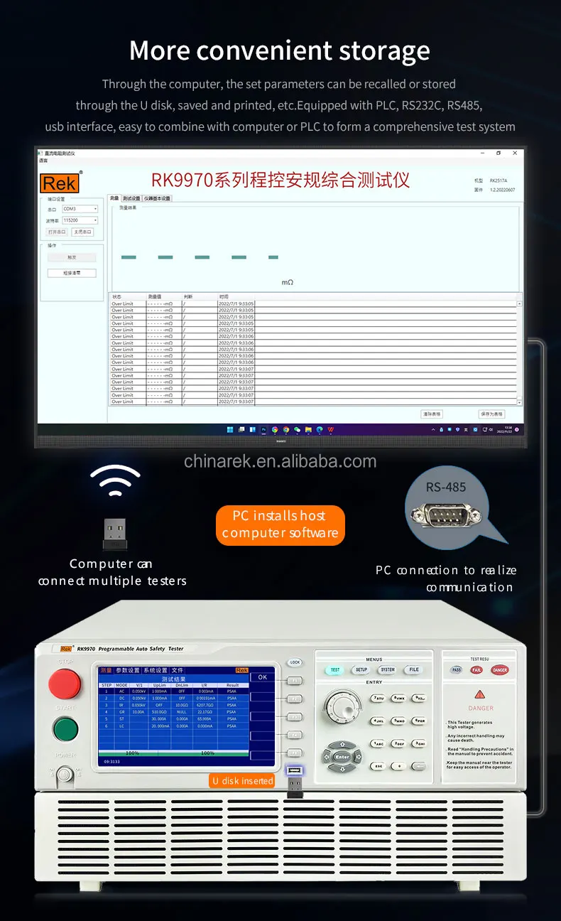 Rek Rk9970 Programmable Safety Comprehensive Tester Ac/dc Withstand ...