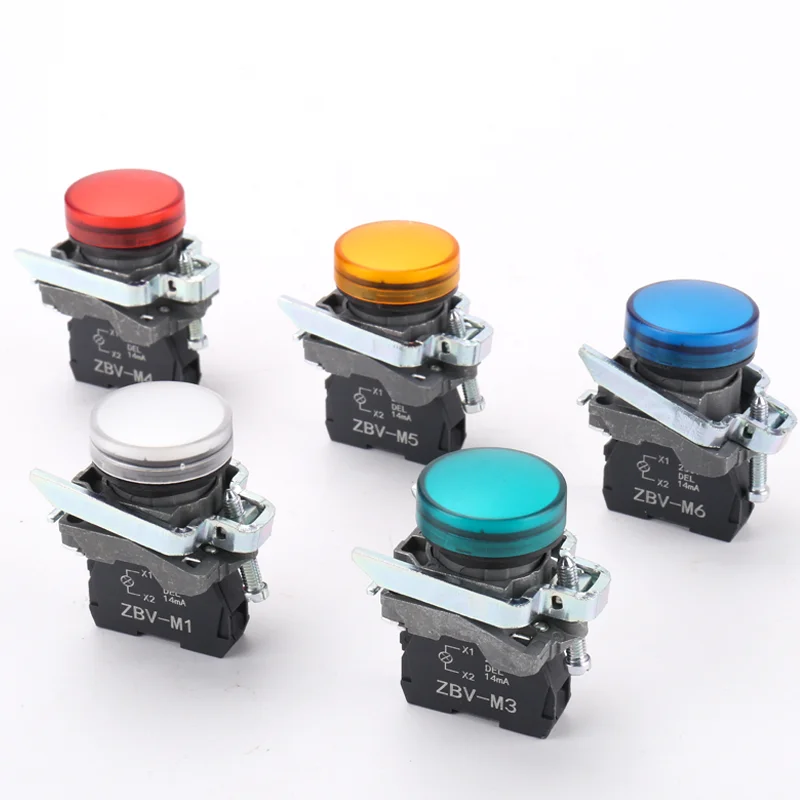 Industrial XB4 22mm LED Latching Push Button Switch with Lamp NO NC ...