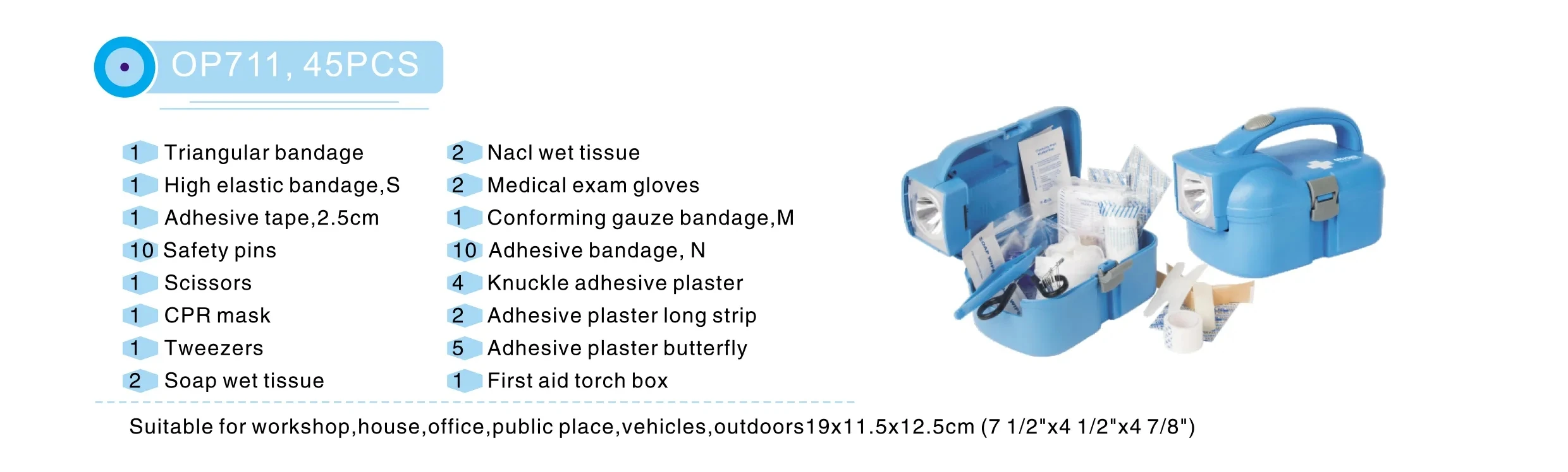 Portable Waterproof Flashlight Emergency First Aid Kit with Medical ...