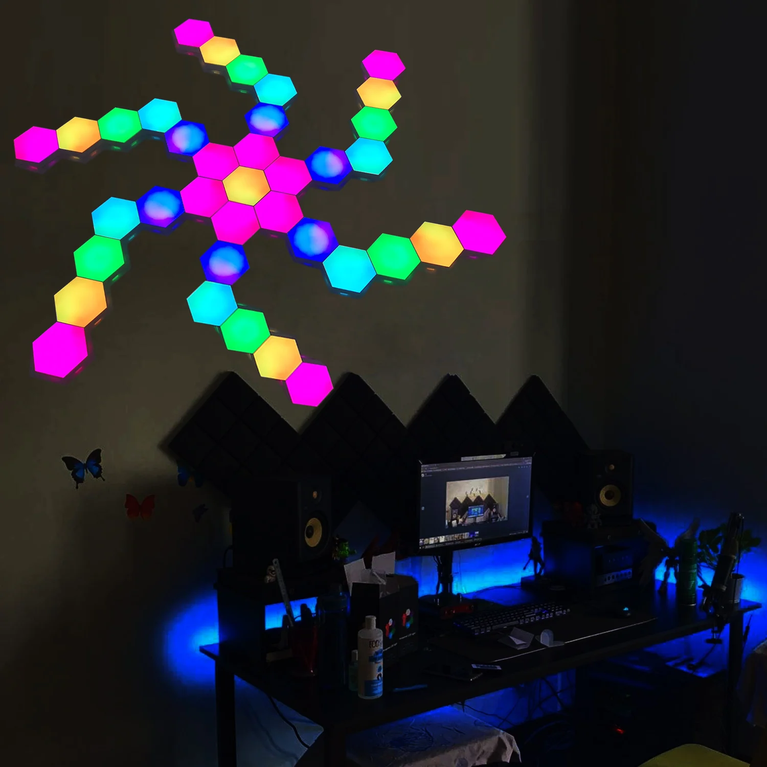 RGB Quantum Light Smart Hexagon Lights Led Hexagonal Modular Lighting ...