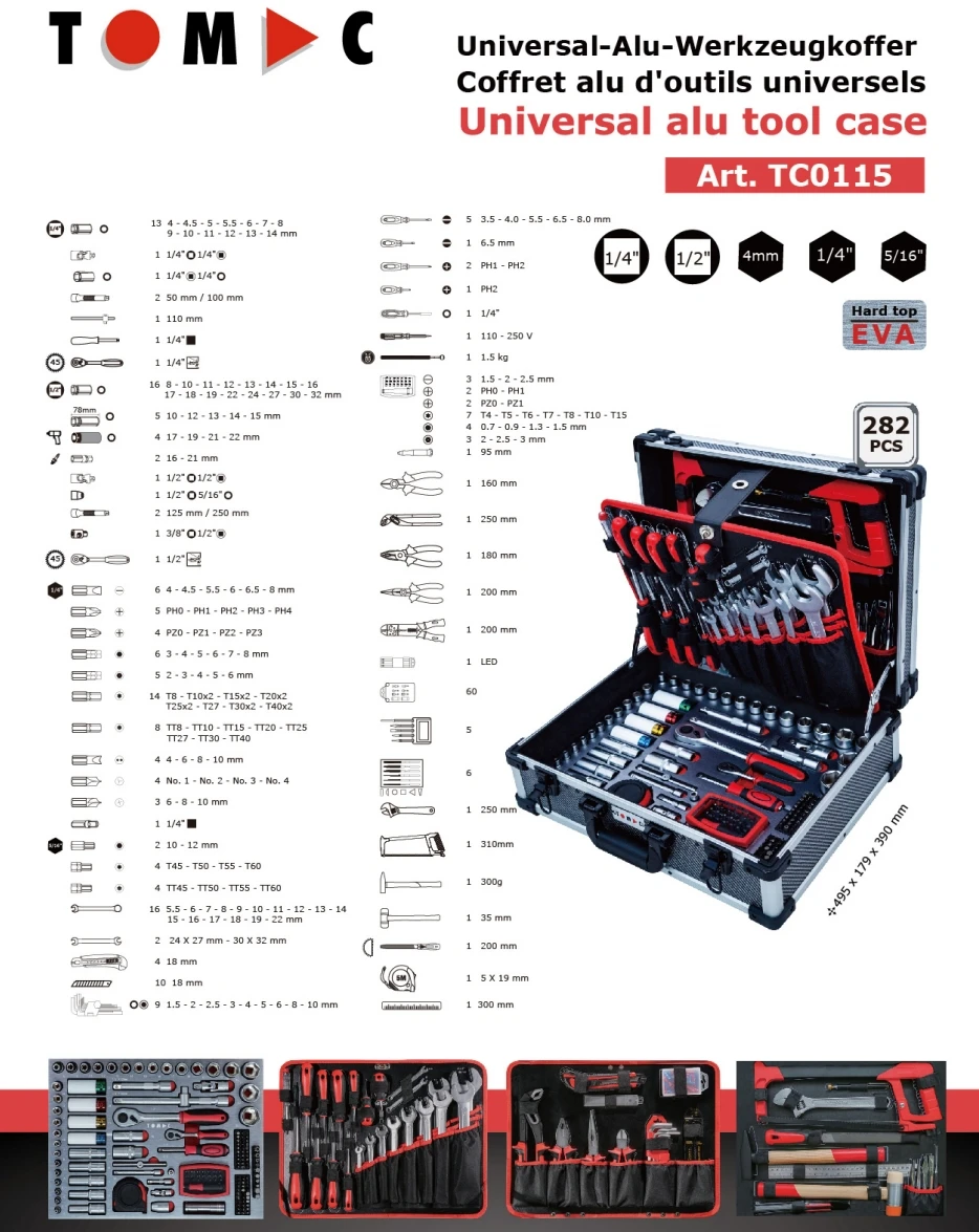 TOMAC Professional Hand Tool Kits - Customized & Durable