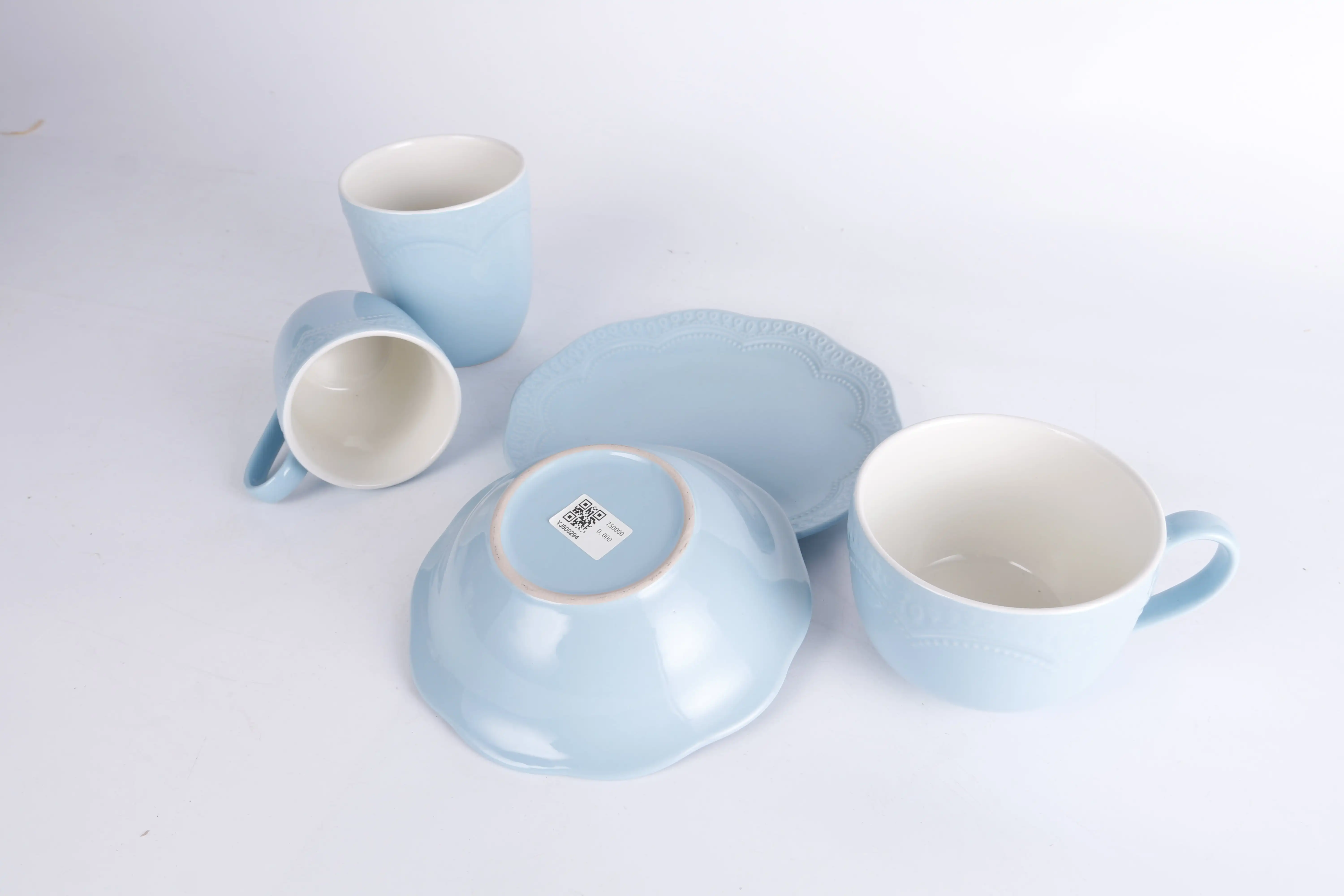 Eka High Quality Blue Nordic Style Porcelain Tableware European Dinnerware Sets For Wedding ...