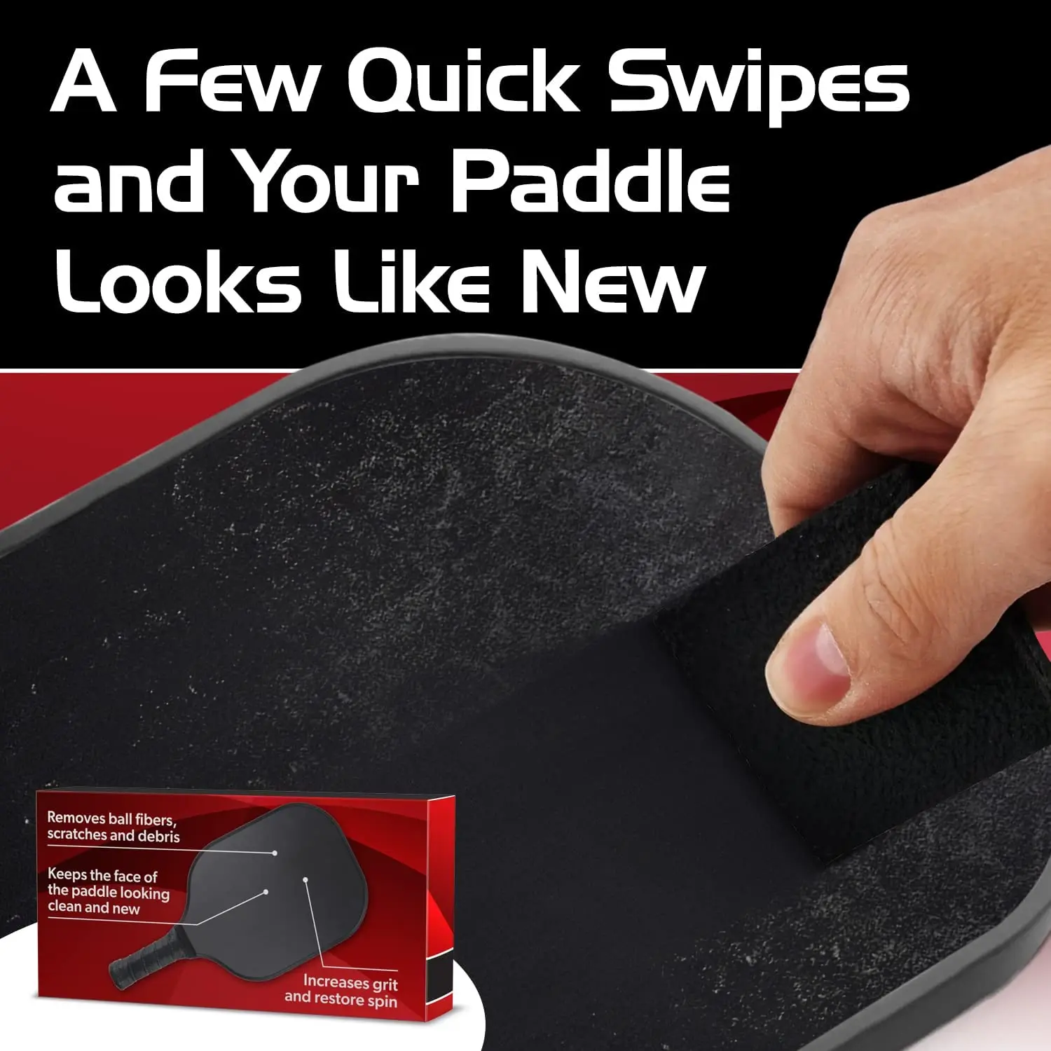 Pickleball Paddle Erase Racket Cleaner Rubber Bar To Remove Ball ...