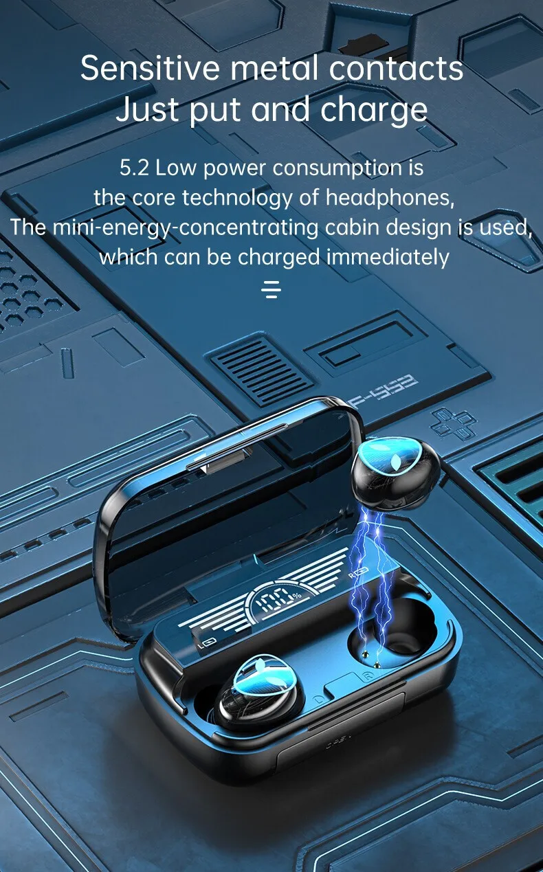 Custom Oem M20 Tws Wireless Earbuds Headphone 5.2 Ecouteur Auriculares ...