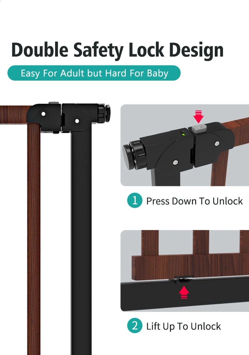 Portable Black Wooden Sliding Outdoor Double Lock Mechanism Doorways ...