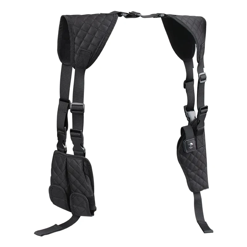 Outdoor Tactical Shoulder Leather Armpit Holster - Double Hidden Light ...