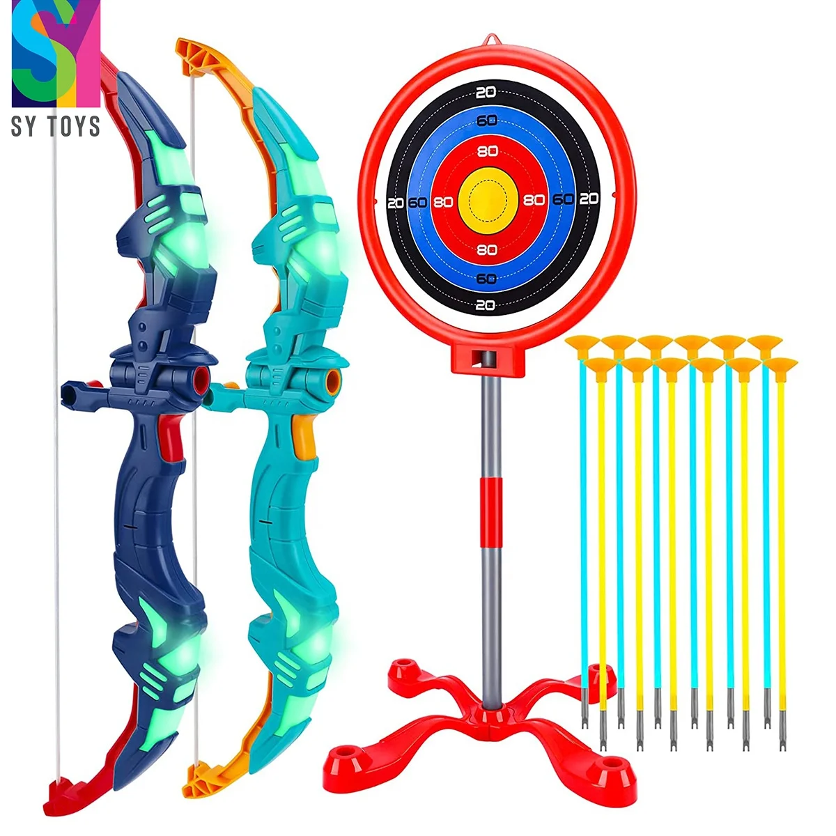 2 Pack Bow And Arrow For Kids Light Up Archery Toy Set Fun Outdoor Toys ...