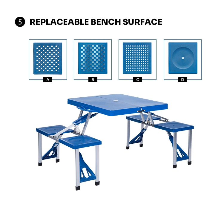 Outdoor Grill Recycled Plastic Picnic Tables - Portable & Durable
