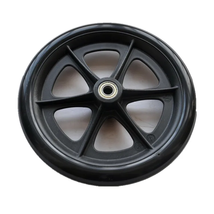 200mm 8x1 Inch Solid Spoke PVC Plastic Wheel - Durable & Versatile
