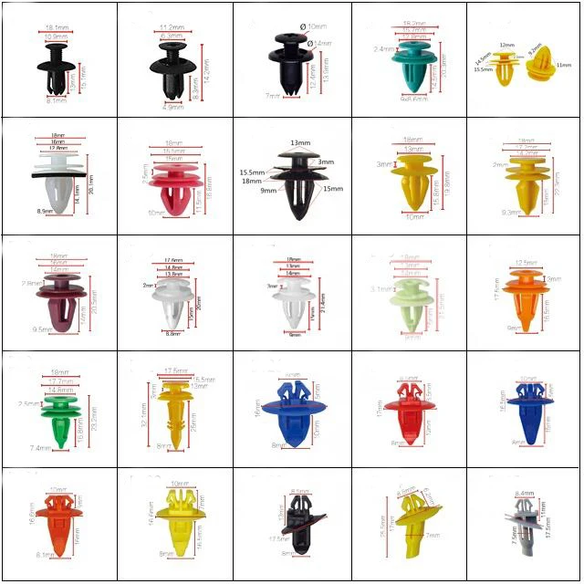 Automotive Push Car Bumper Retainer Fastener Plastic Nylon Clip Rivets ...