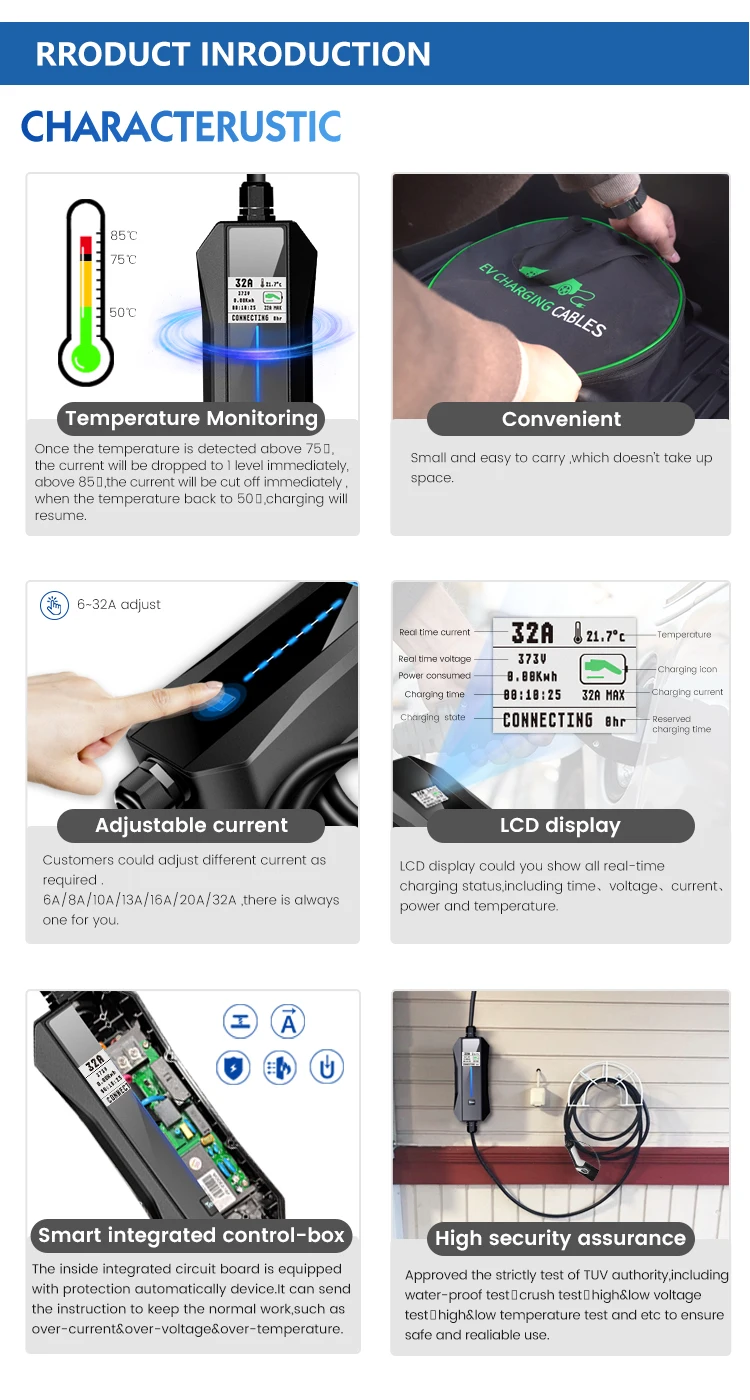 Teison 11kw 3 Phase Portable EV Fast Charger - Type 2 Plug