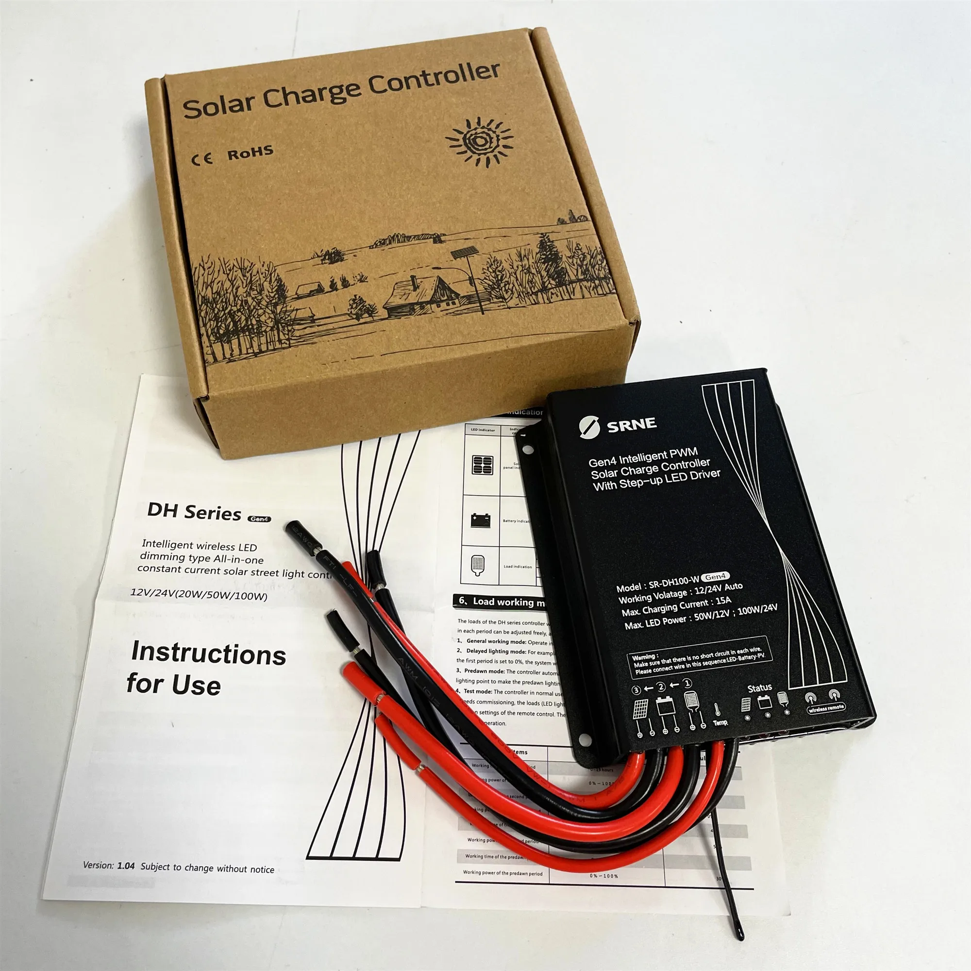 Srne Brand Waterproof Ip67 Pwm Solar Charge Controller 12v 24v 15a Pv ...