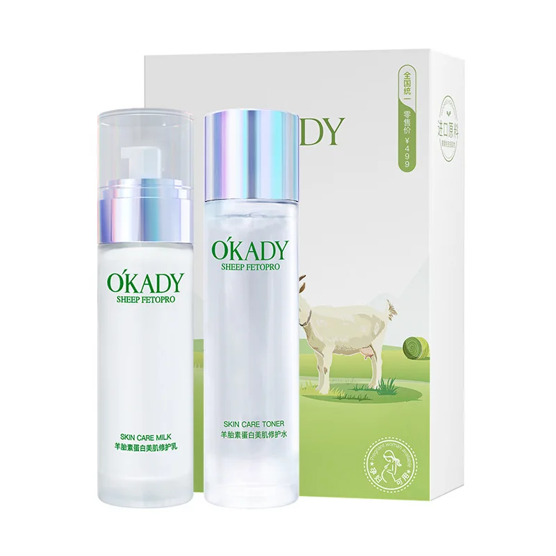 Okady Toner 120ml And Emulsion 105ml Set Sheep Placenta Extract Protein ...