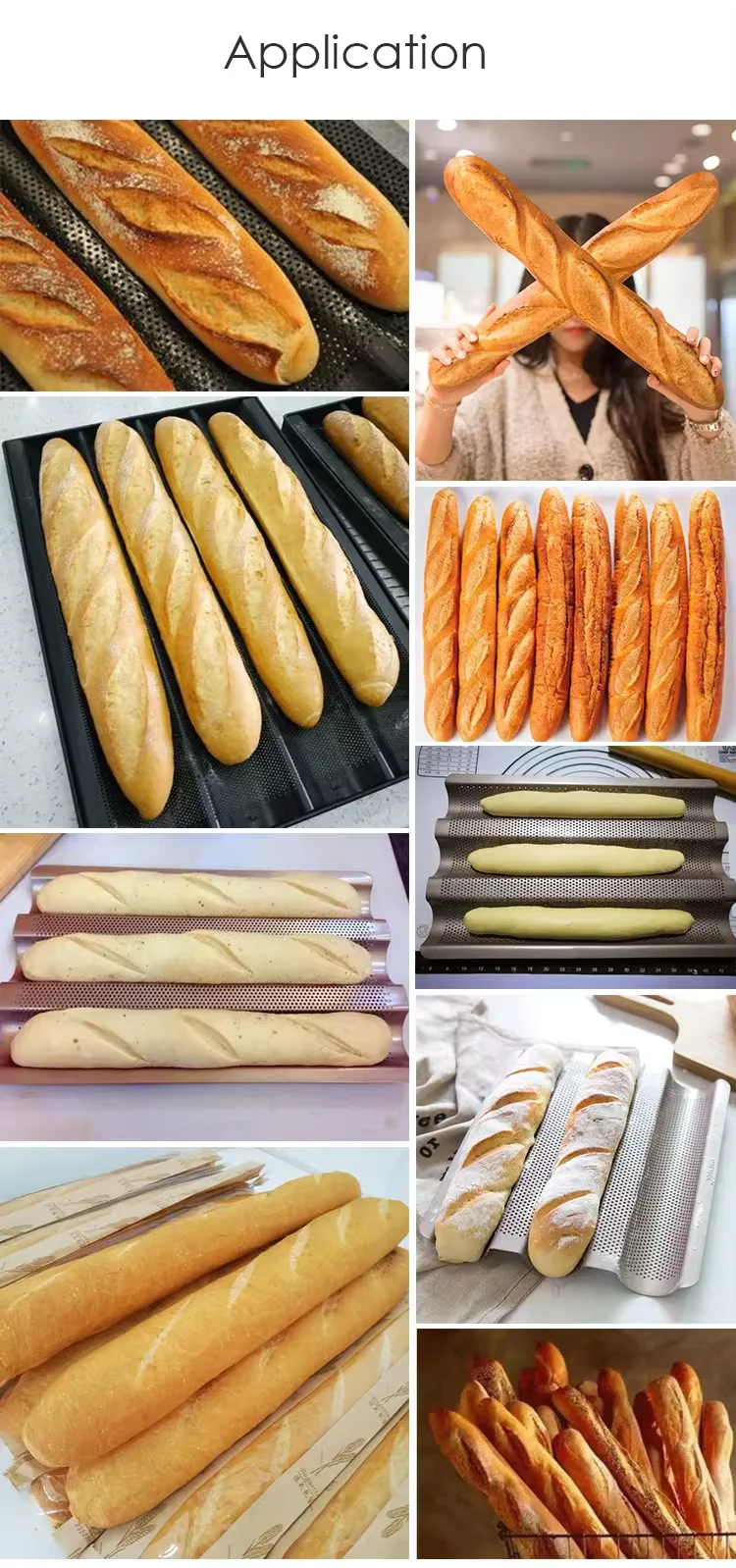 Perforated French Bread Mold Charolas For Pan De Hamburguesa And ...