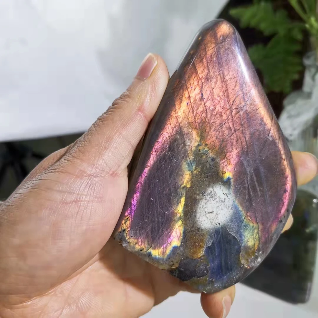 Wholesale Bulk Purple Labradorite Palm Stone - Healing Crystal