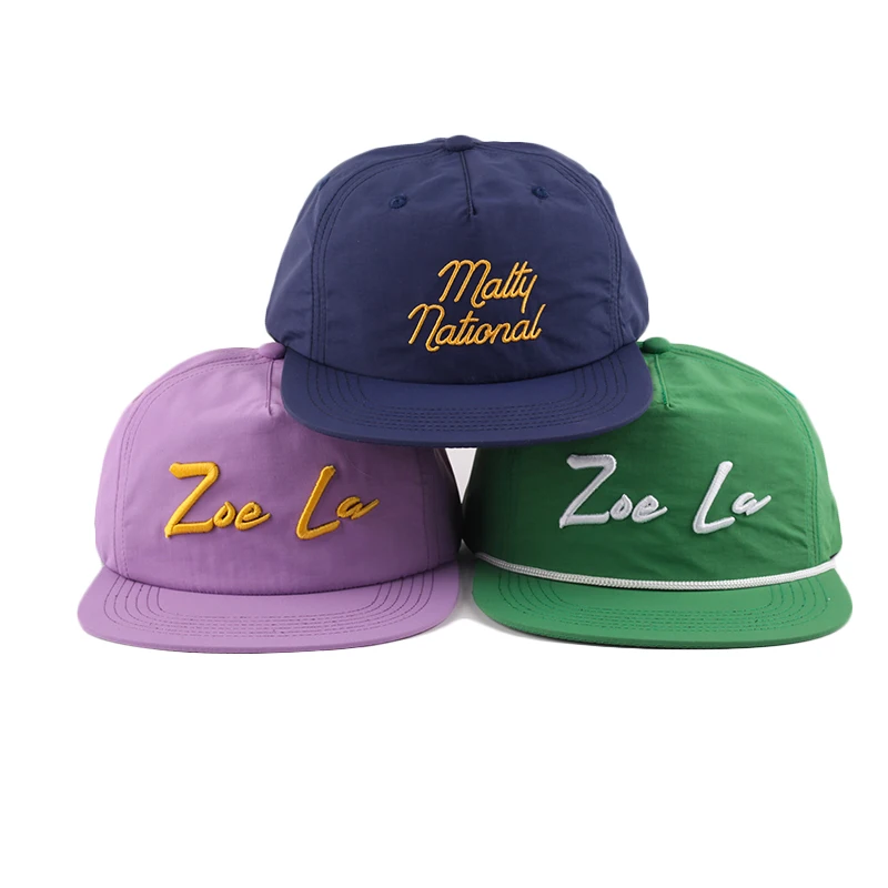 5 Panel Unstructured Snapback Hat with Embroidery Logo