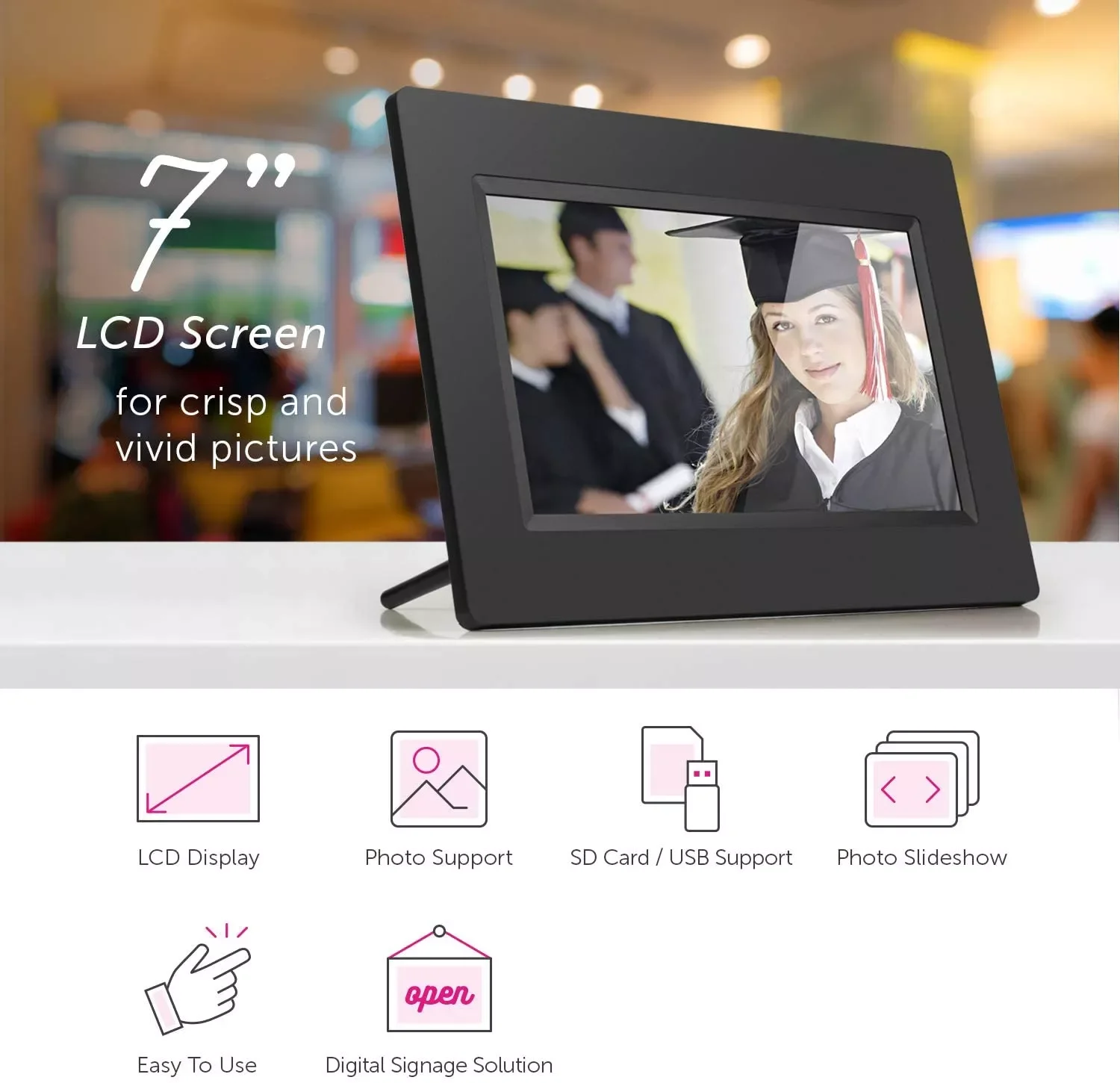 Home Furnishing Decoration Premium Gifts Digital Picture Frame 7 Inch ...