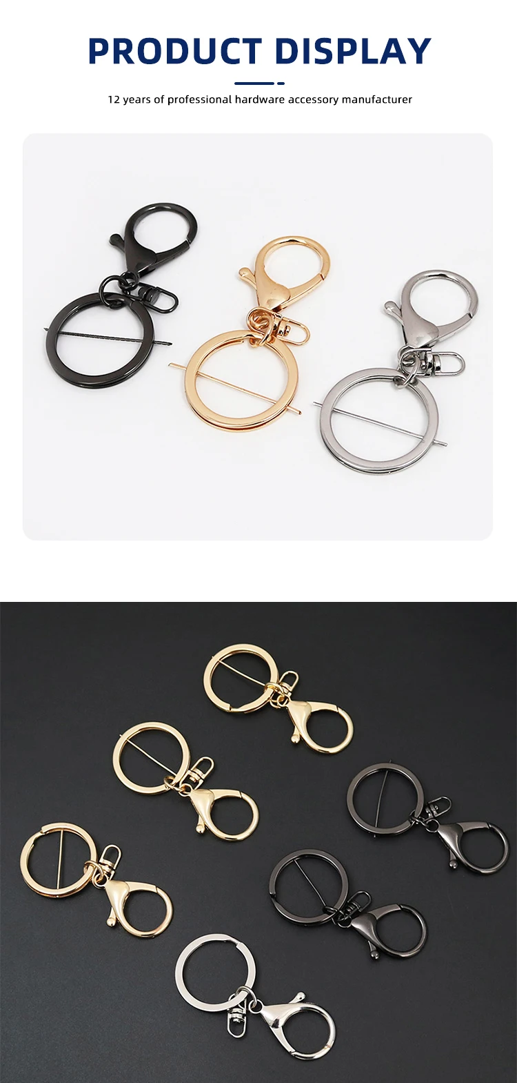 High Quality Custom Diy Metal Keychain Accessories Wholesale Metal Snap ...