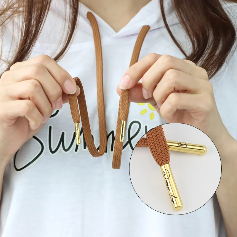 Custom Printed Drawcord Hoodie String Flat Drawstring 12mm Width Cotton ...