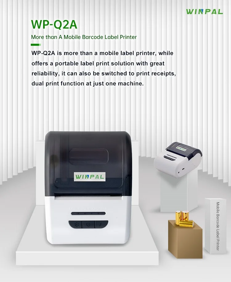 Winpal Low Price 2in1 Portable Receipt Printer Shipping Label Printer ...
