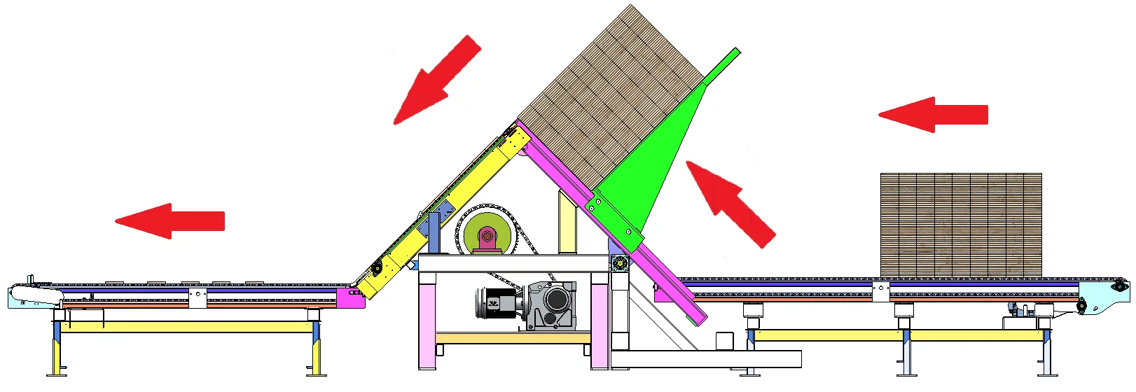 Electric Tilt Hoist Timber Depalletizing System - High Efficiency