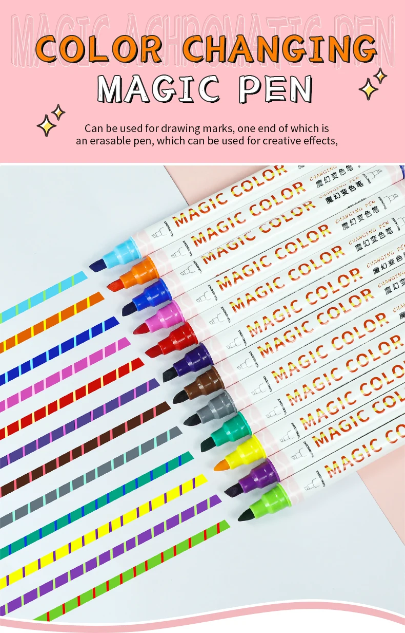 12 Pack Highlighters Color Changing Dual Tip Chisel Tip Assorted Magic ...