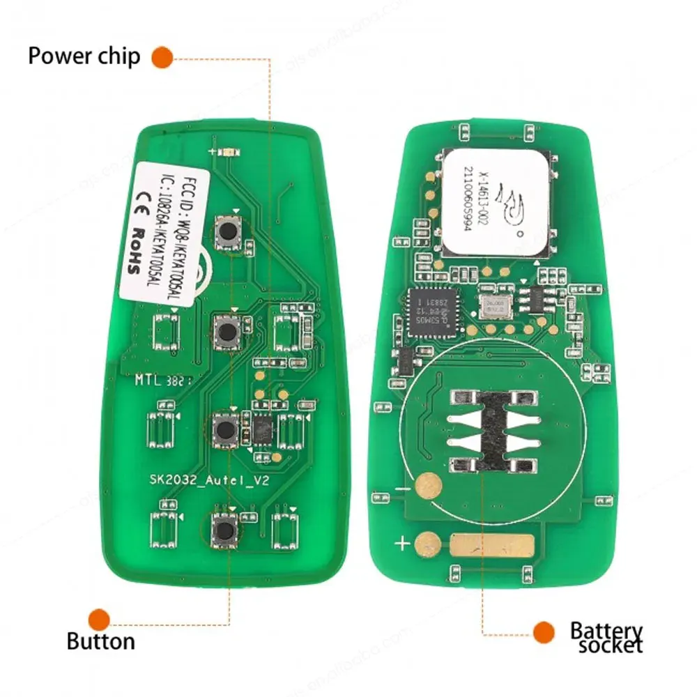 Autel IKEYAT004CL IKEY 4 Buttons Smart Universal Key Used with Altra ...