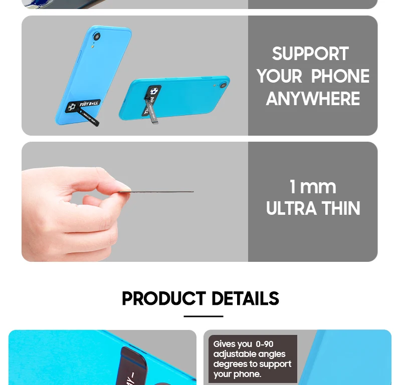 Custom Logo Ultra-thin Stainless Steel Glue Backing Folding Cell Phone ...