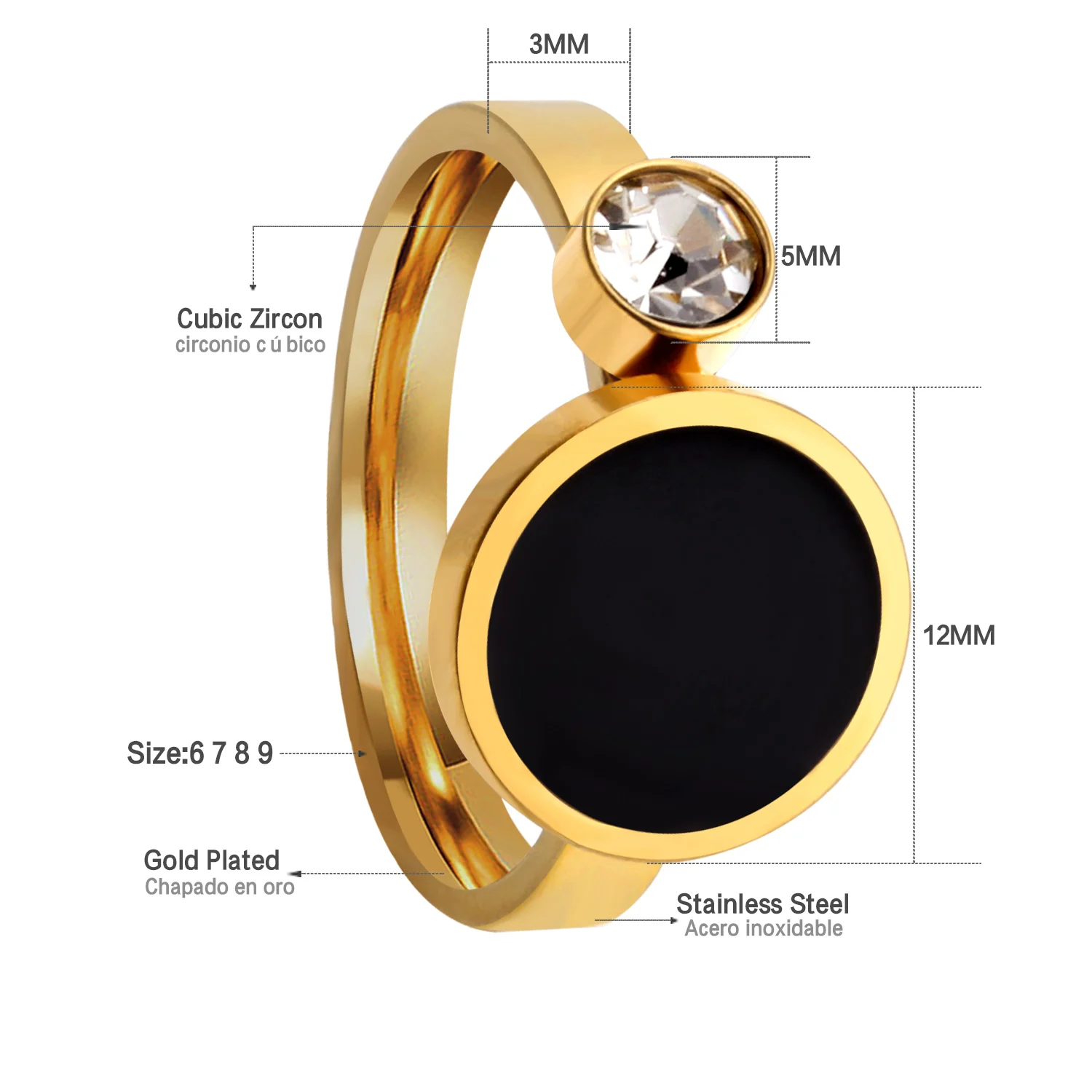 Fashion Red Black Circle Ring Jewelry Type Ring Designs Stainless Steel ...