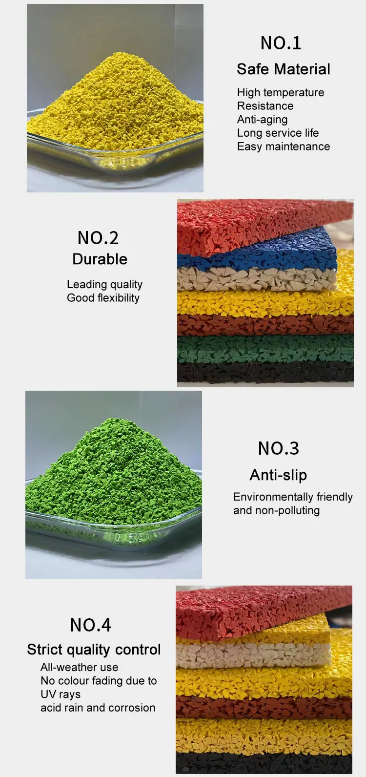 Epdm Rubber Mulch Colorful Granules For Children Outdoor Flooring ...