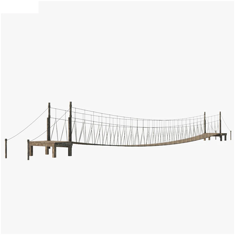 Park Bridge Wood Rope Balance Bridge Walking Plank Bridge