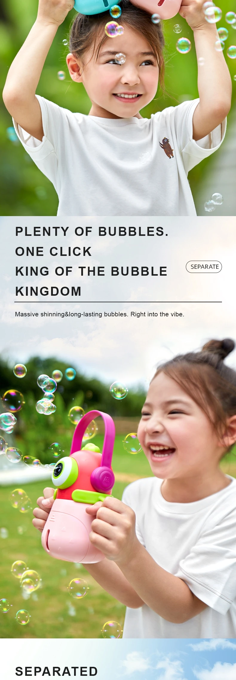 Mideer Bubble Machine - Safe, Fun Toys for Kids Ages 2-7