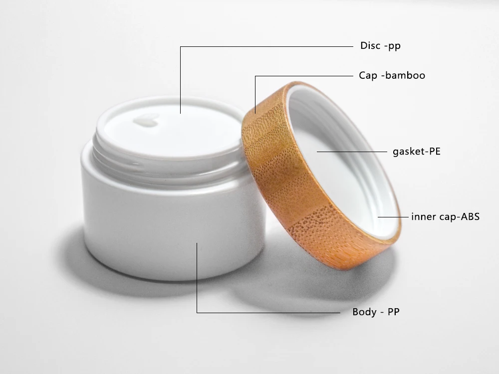 PP Bamboo Body Scrub Container - Versatile Cosmetic Jar