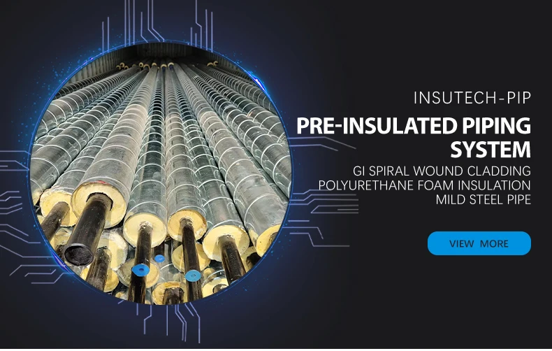 Pre Insulated Pipe Gi Spiral Wound Cladding Polyurethane Foam ...