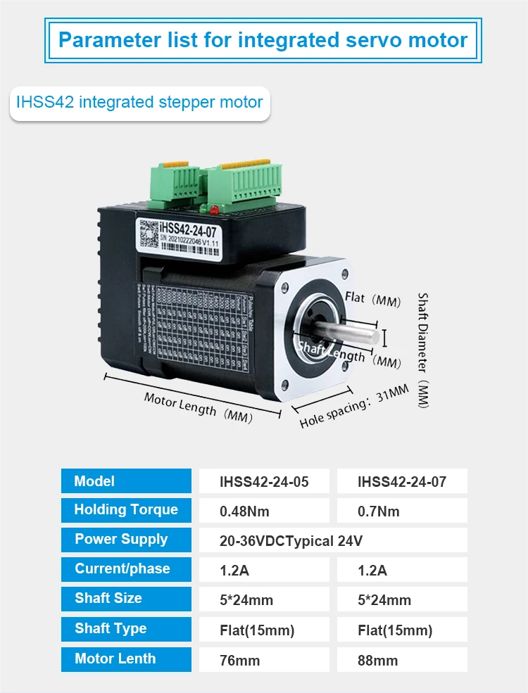 IHSS57-36-20 2n.m Integrated Stepper Motor for CNC Plasma Cutting