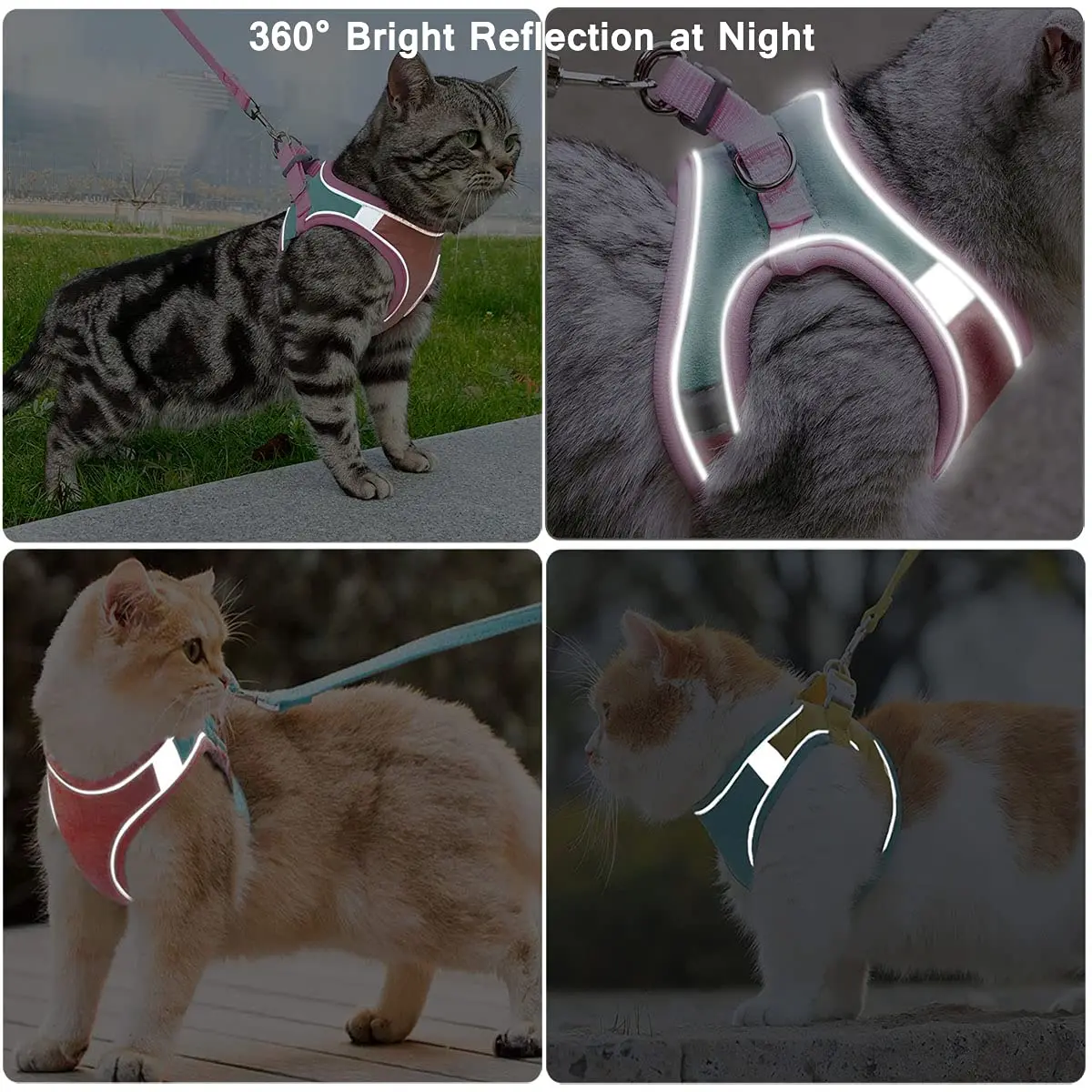 Reflective Cat Harness Fashion Vest - Safe Outdoor Walking
