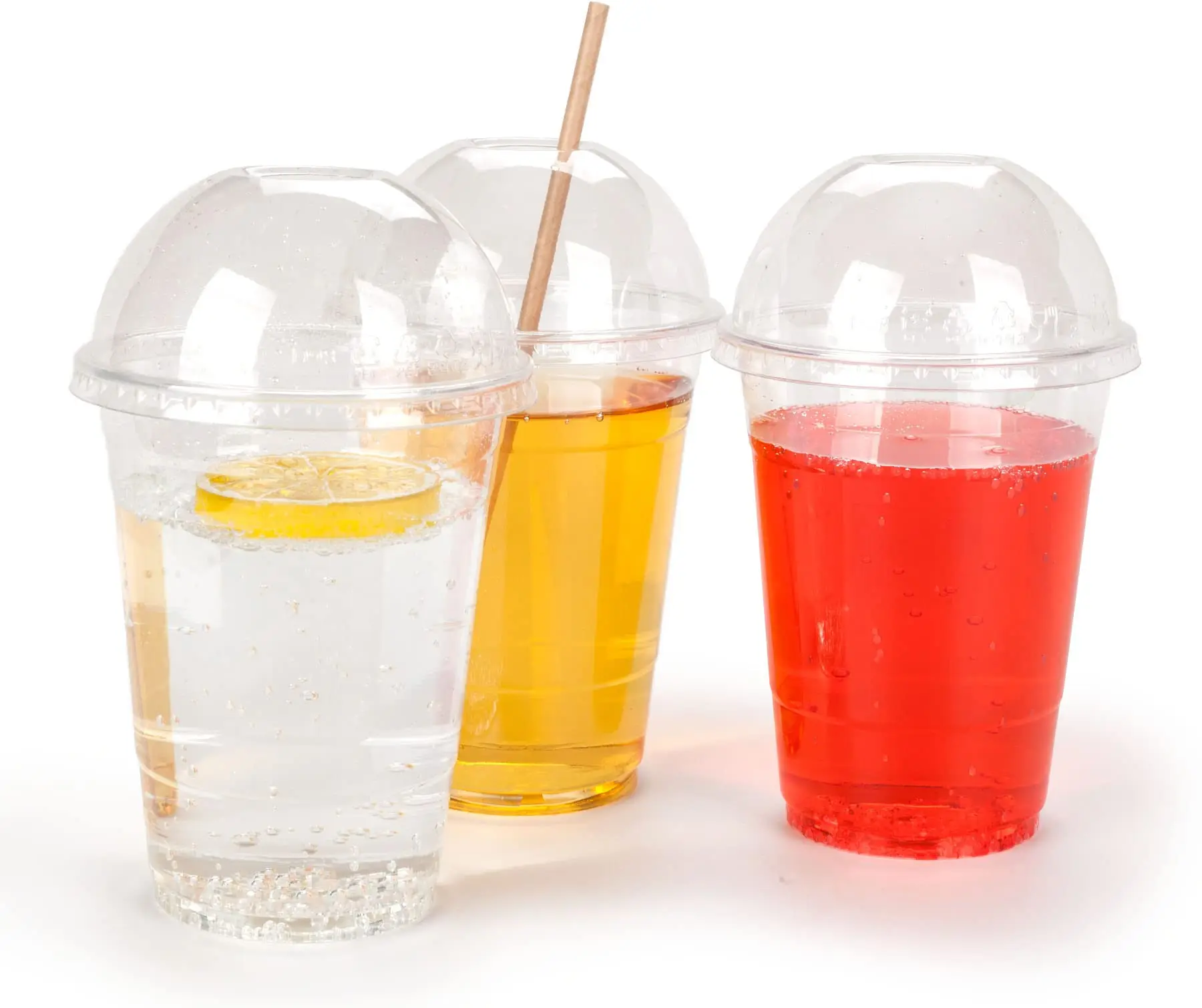 Disposable Plastic Cups with Lid - Perfect for Drinks