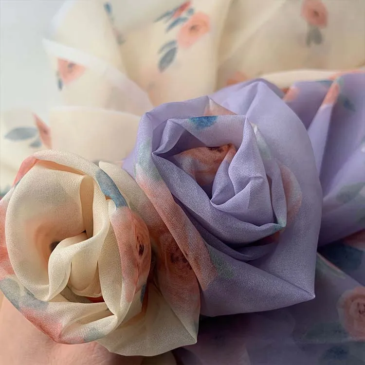 Custom Embroidery Tissue Organza Fabric for Dress Making