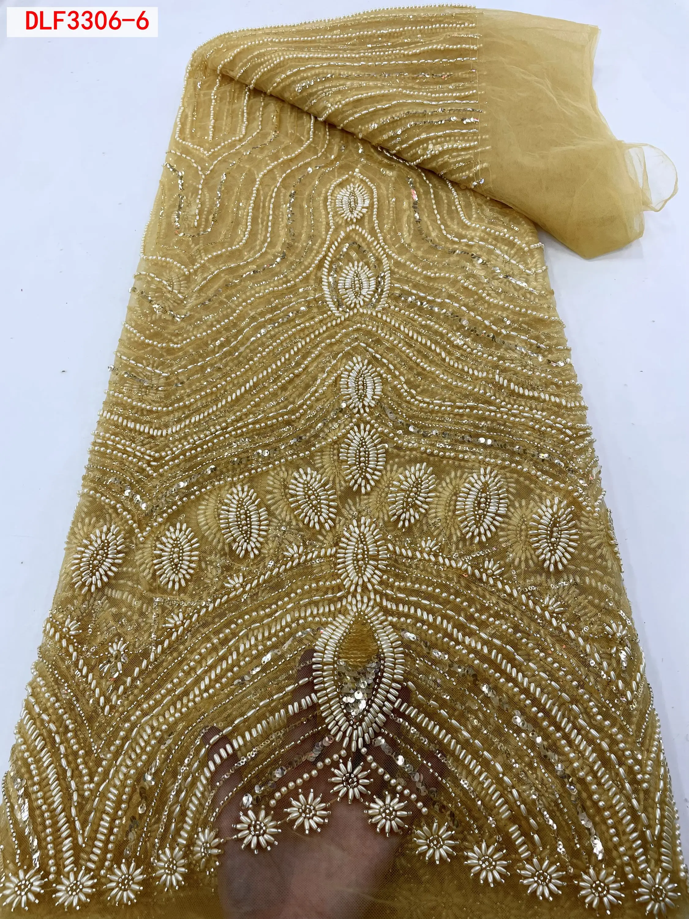 Telas Para Vestido De Fiesta Bridal Crystal Sequins Heavy Beaded Fabric ...