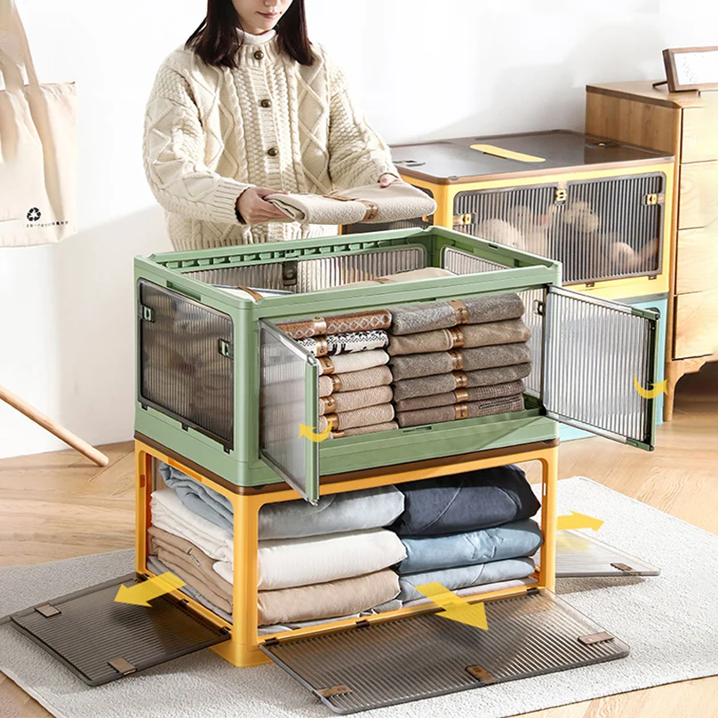 Large Capacity Lid Storage Box Clothes Quilt Collapsible Plastic ...