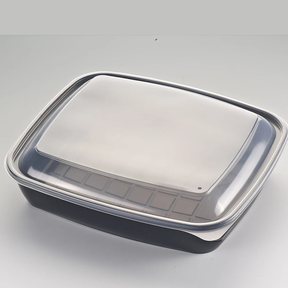 White Plastic Microwavable Food Trays with Lid - Tofu Tray