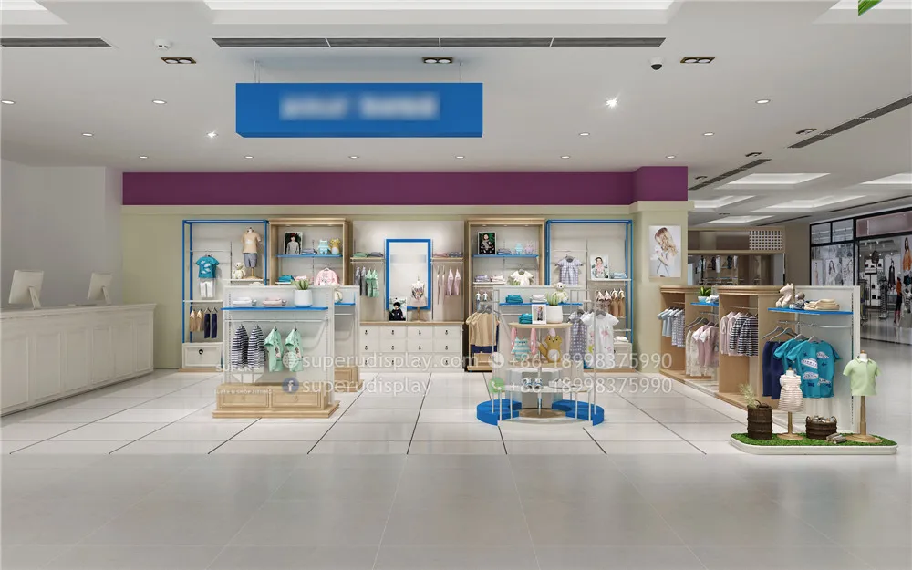 Cute Retail Baby Store Interior Design: 3D Kids Clothing Shop Ideas for ...