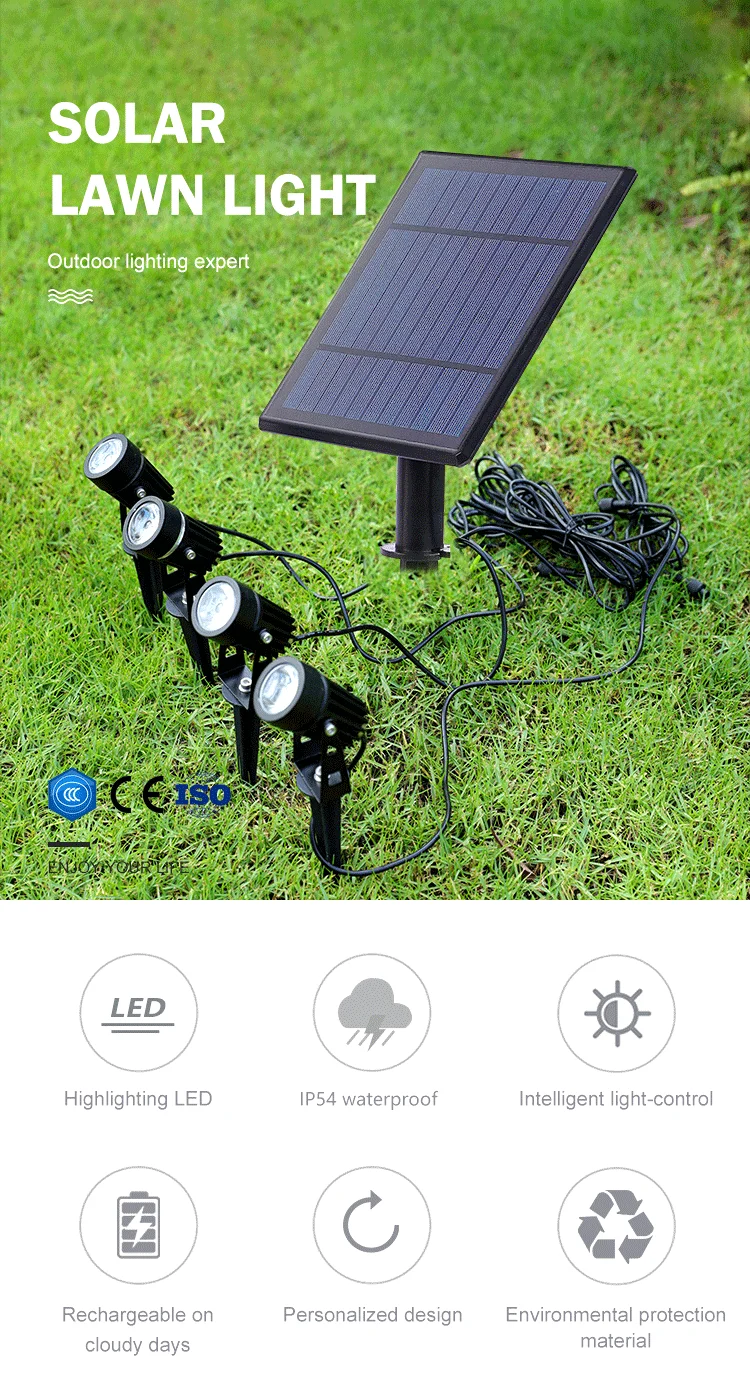 Yunduo Pathway Landscape Spot Lamp Outdoor Waterproof Ip65 4w Solar Led ...